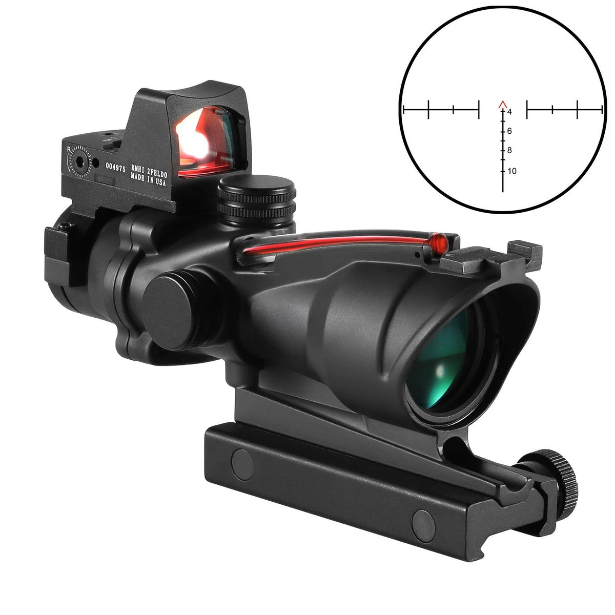 Fire Wolf 4x32 Tactical ACOG Style Scope with RMR